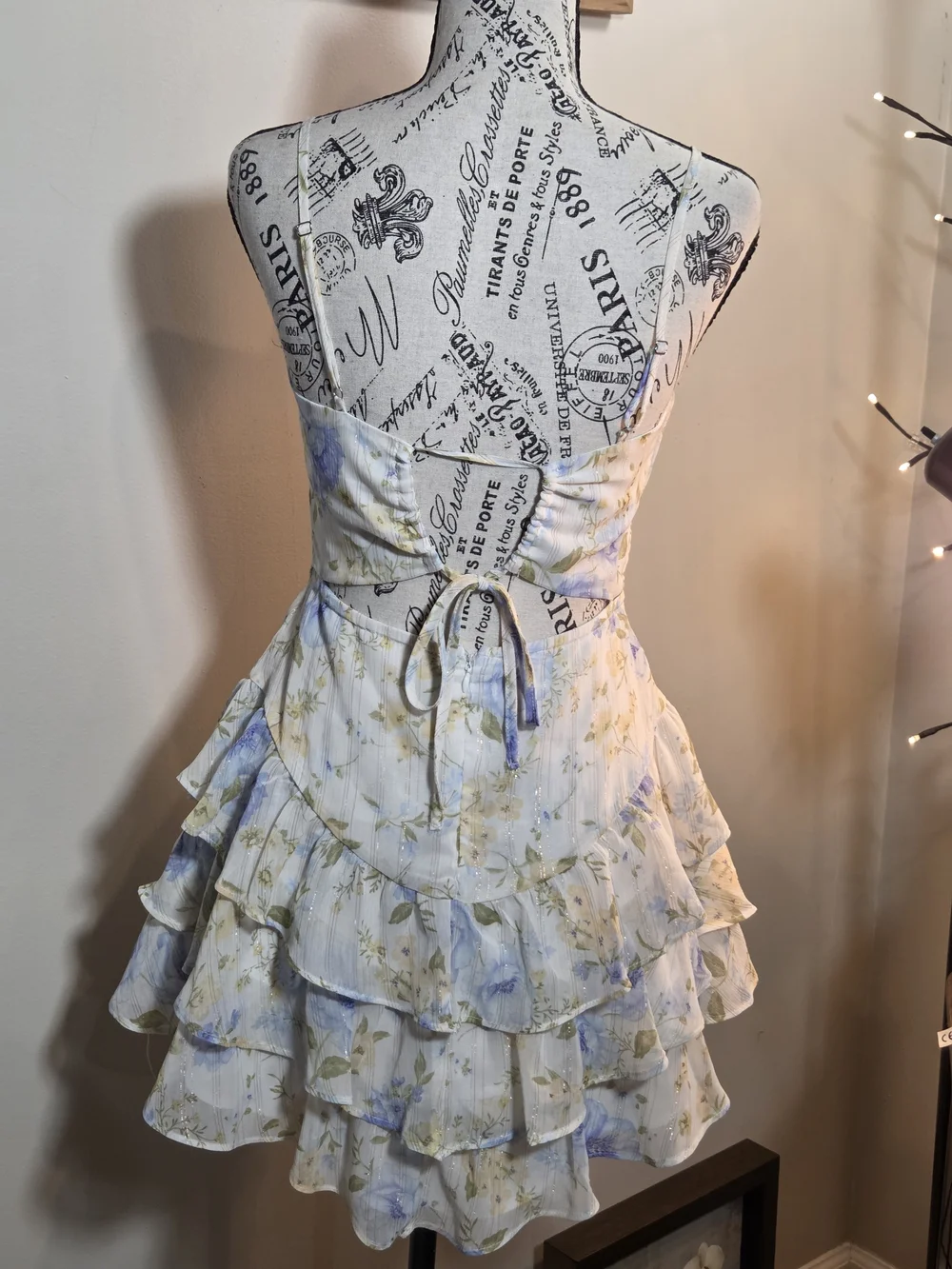 Forever 21 | Dresses | Floral Tiered Ruffle Mini Dress In Light Blue ...